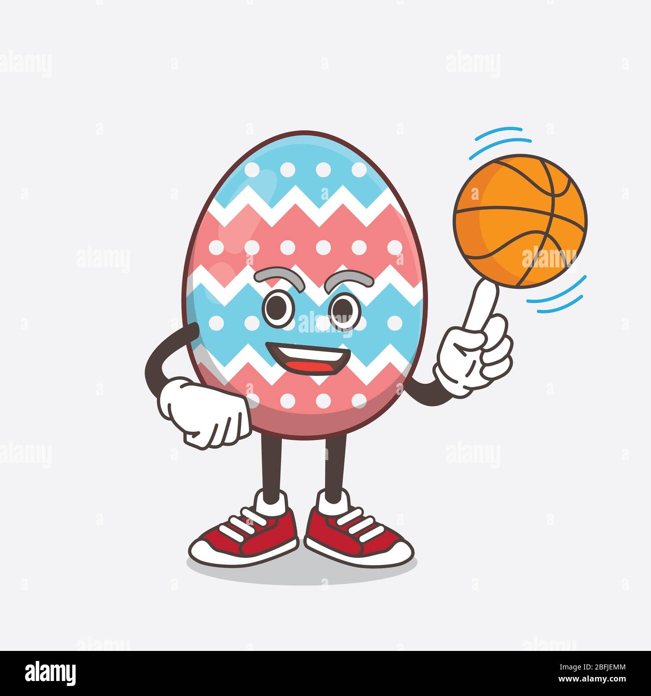 An illustration of Easter Egg cartoon mascot character with a ...