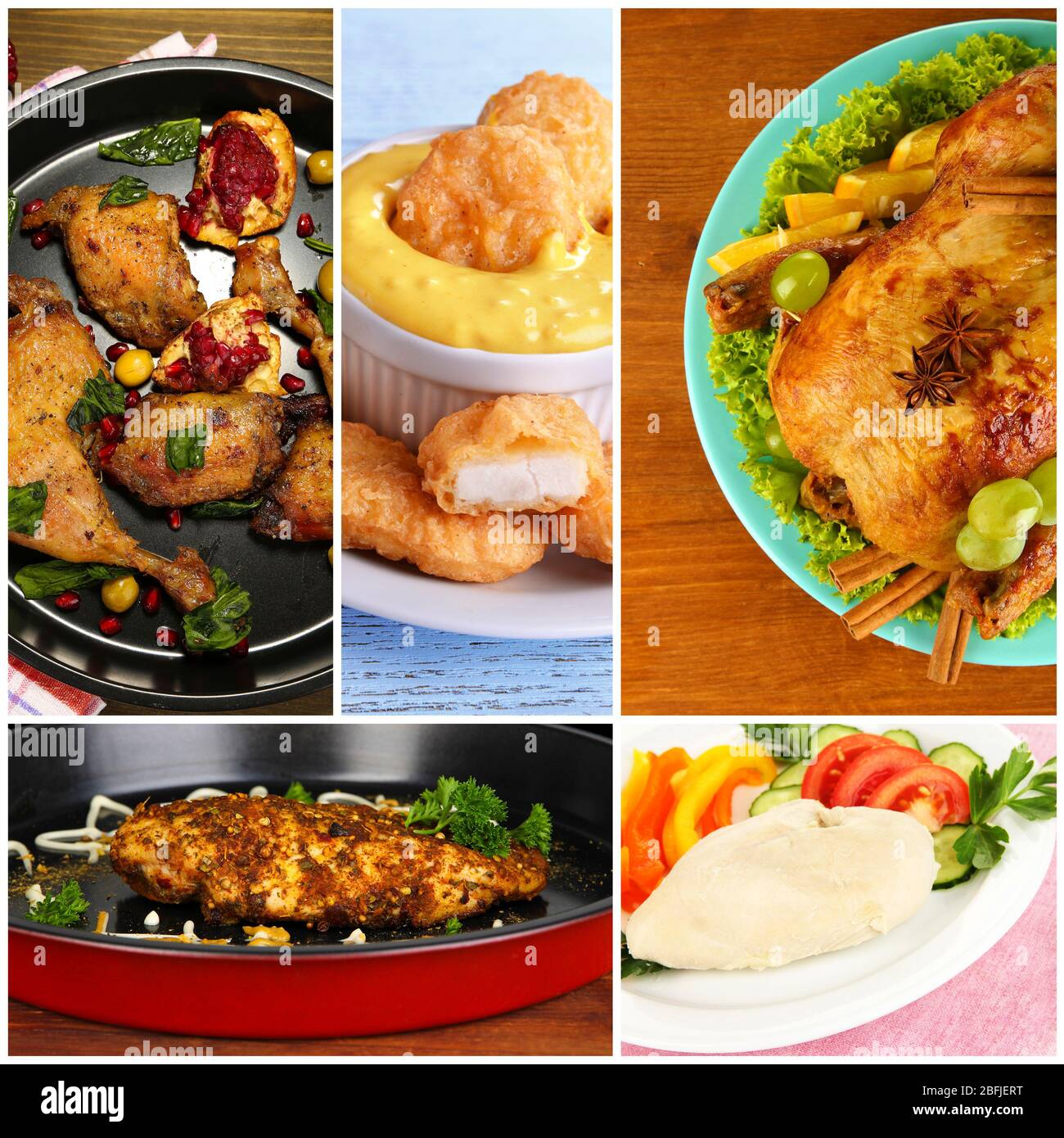 Collage of various meals with meat Stock Photo - Alamy