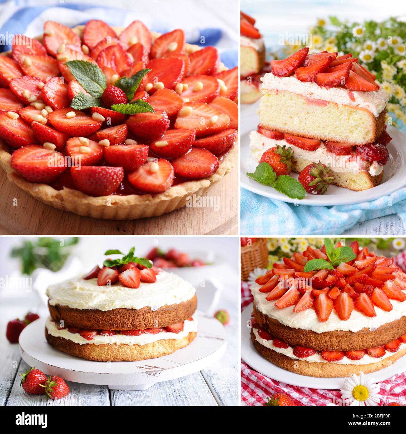 Delicious biscuit cake collage Stock Photo - Alamy