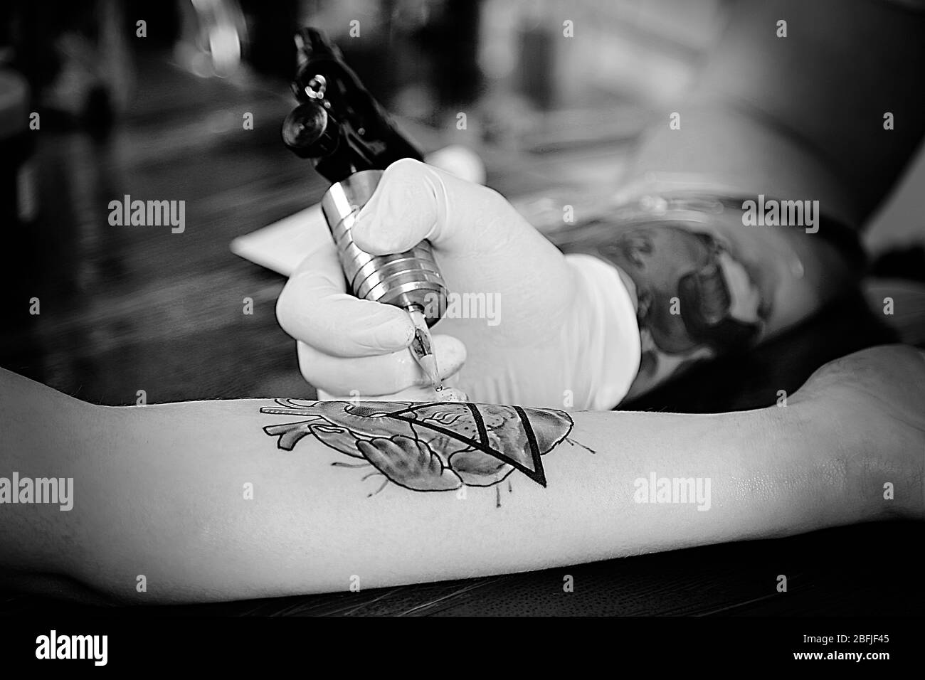 Process of making tattoo, close up Stock Photo - Alamy