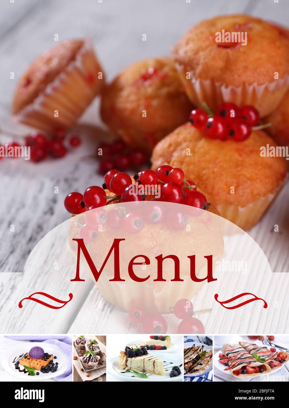 Delicious dessert menu Stock Photo - Alamy