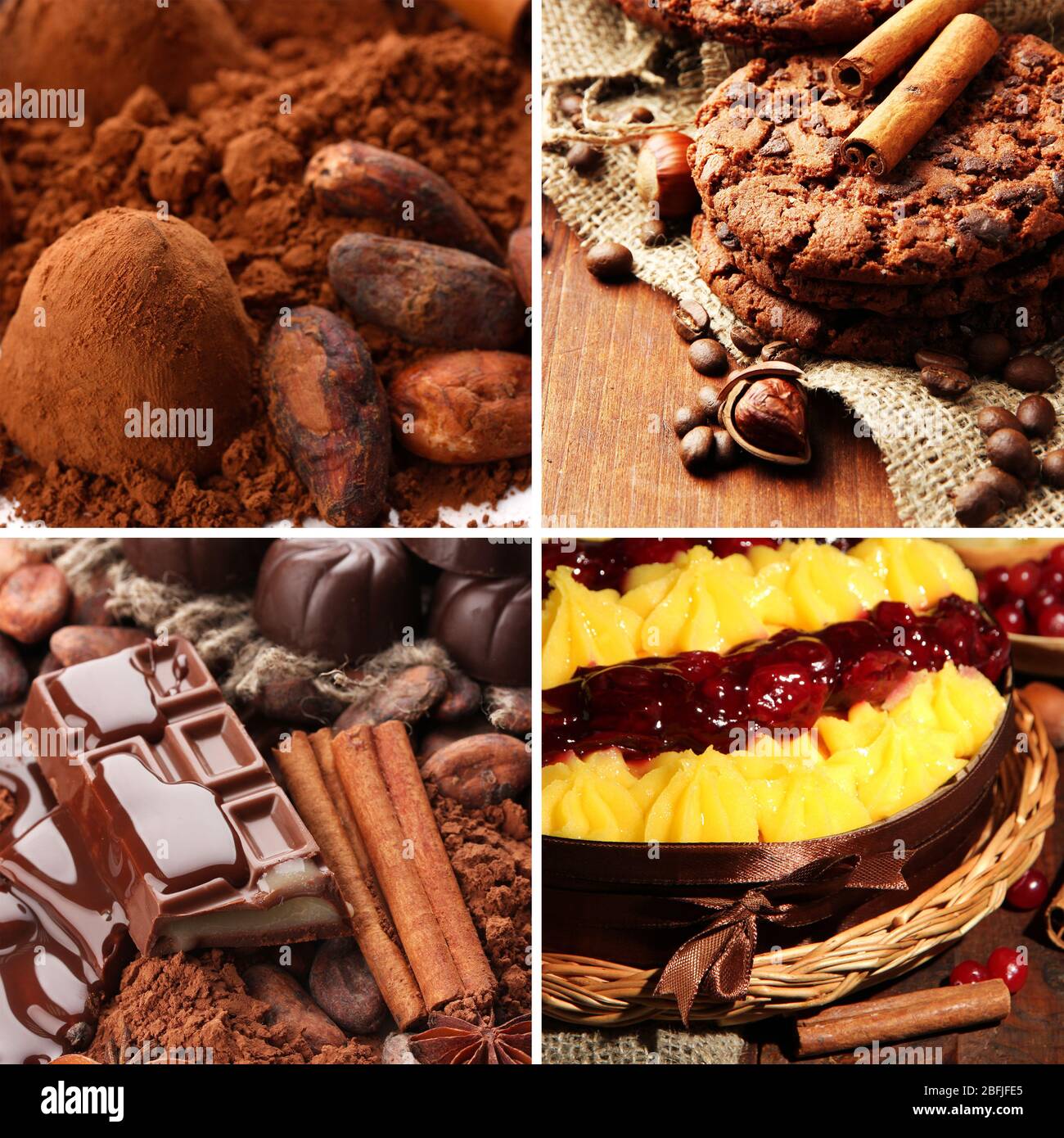 Delicious desserts collage Stock Photo - Alamy