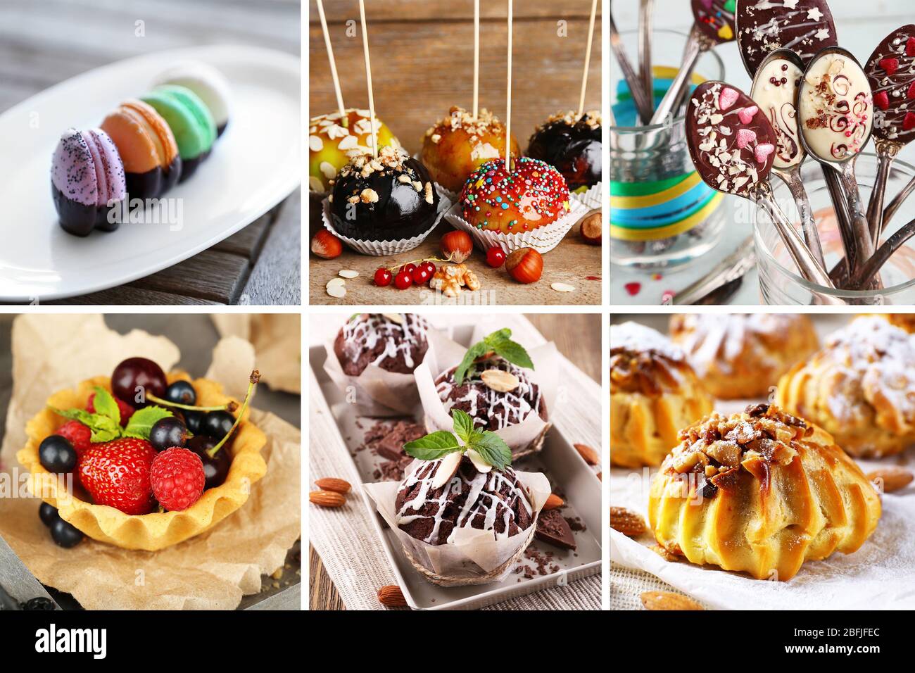 Delicious desserts collage Stock Photo - Alamy