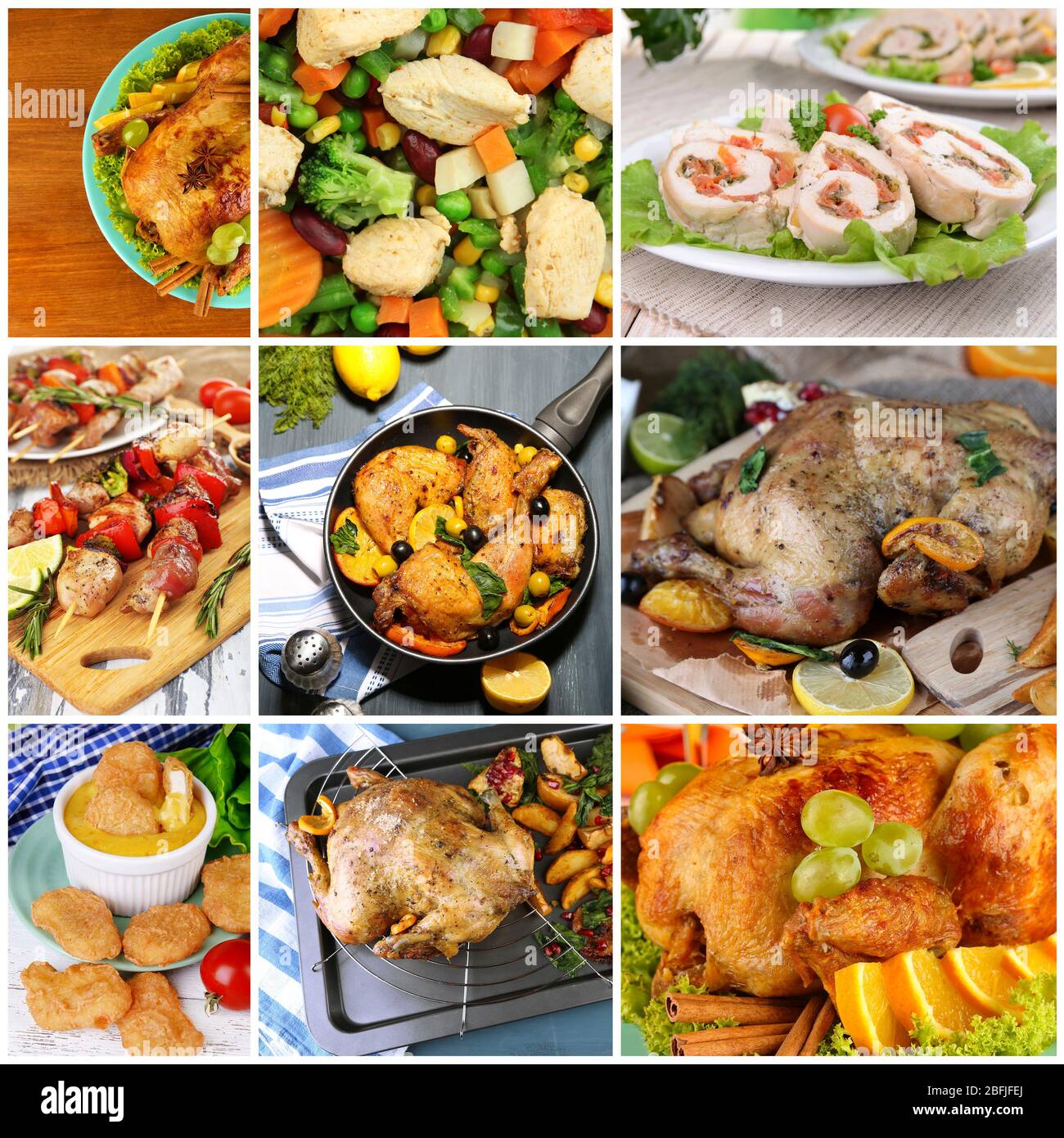 Collage of various meals with meat Stock Photo - Alamy