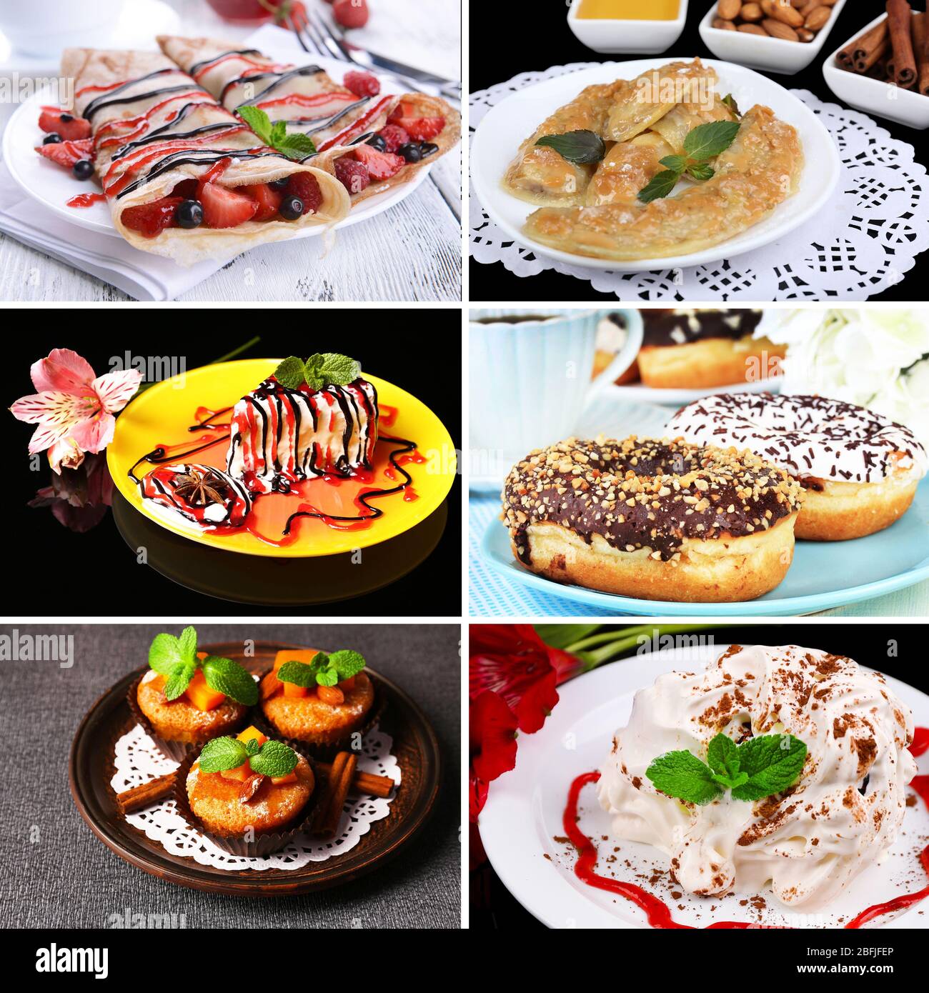 Delicious desserts collage Stock Photo - Alamy