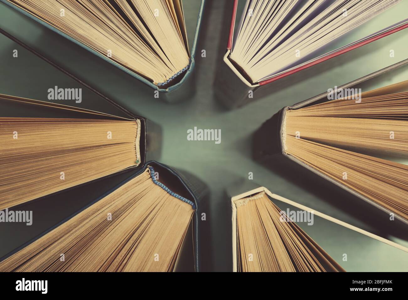 Group of books close up, top view Stock Photo - Alamy