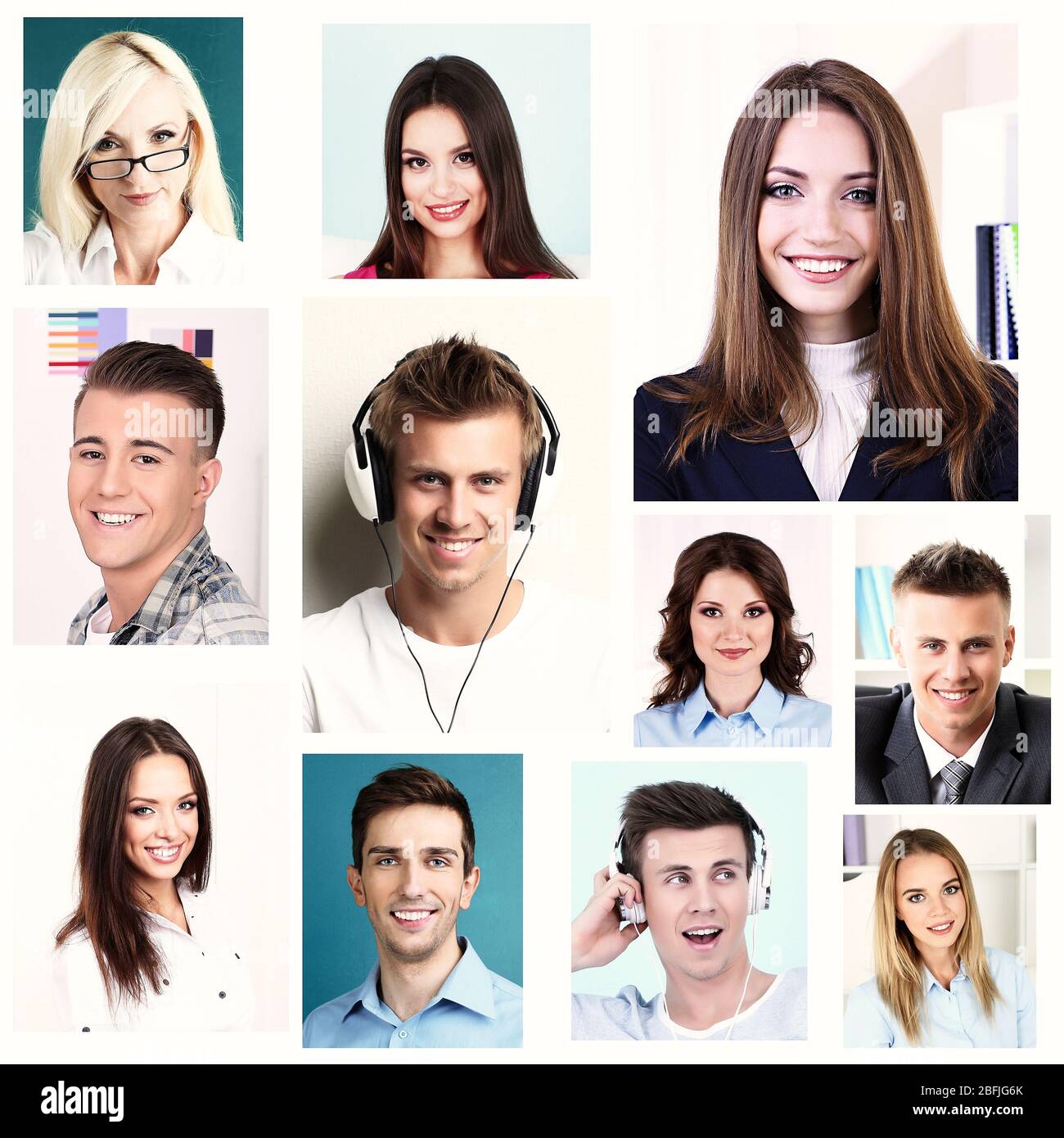 People portraits collage Stock Photo - Alamy