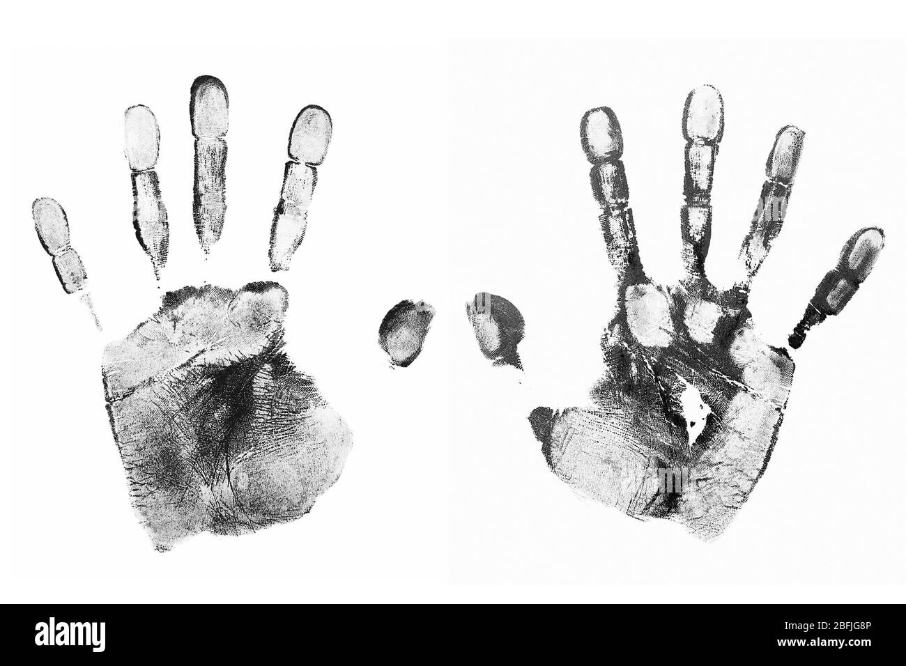 Black prints of human palms isolated on white Stock Photo - Alamy