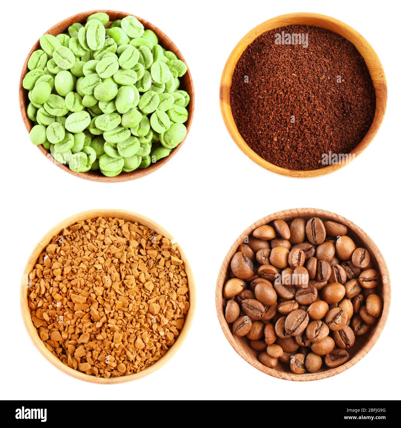 Different coffee beans isolated on white Stock Photo - Alamy