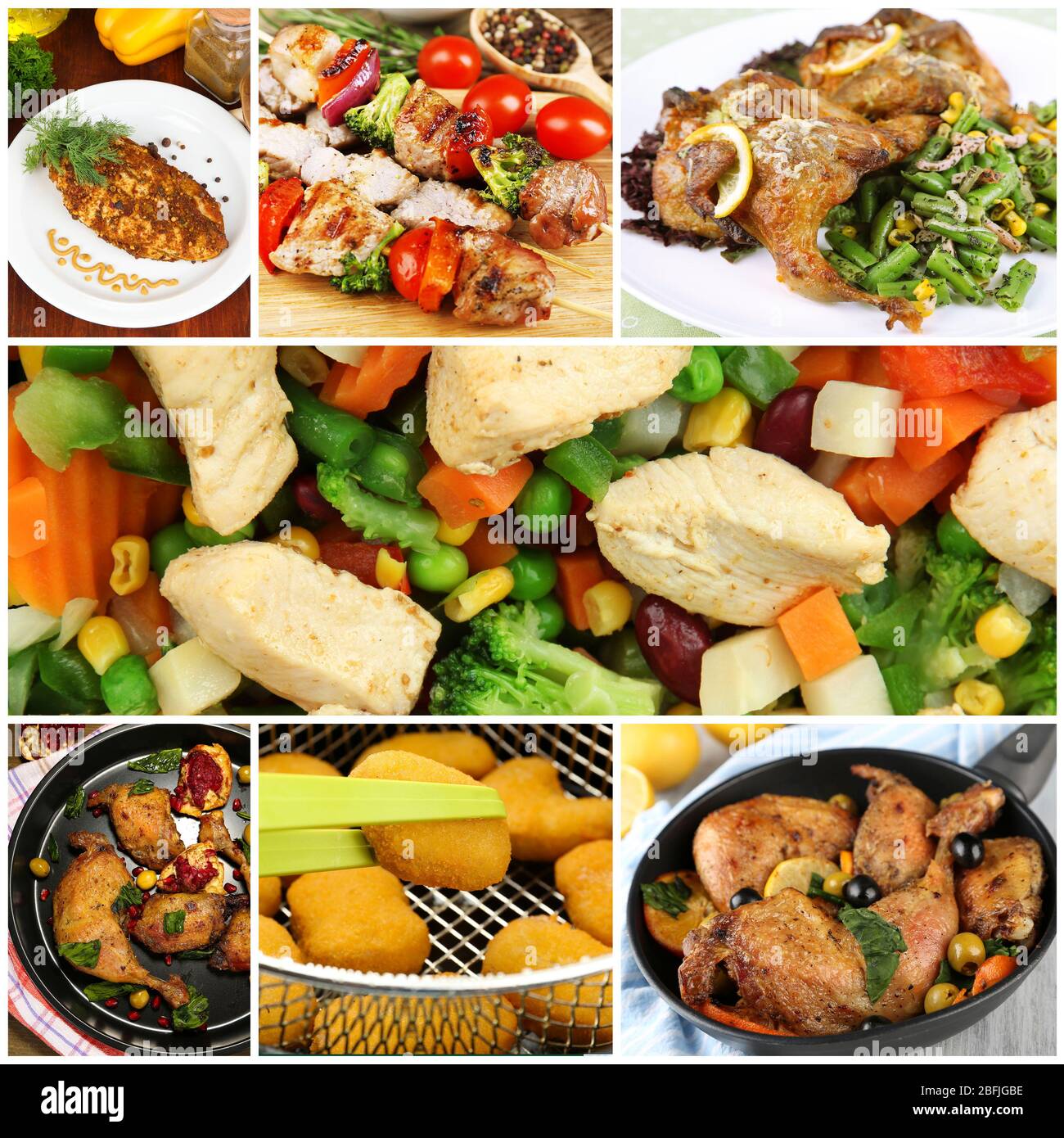Collage of various meals with meat Stock Photo - Alamy