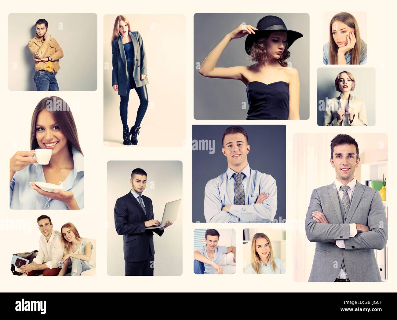 Collage of different people Stock Photo - Alamy