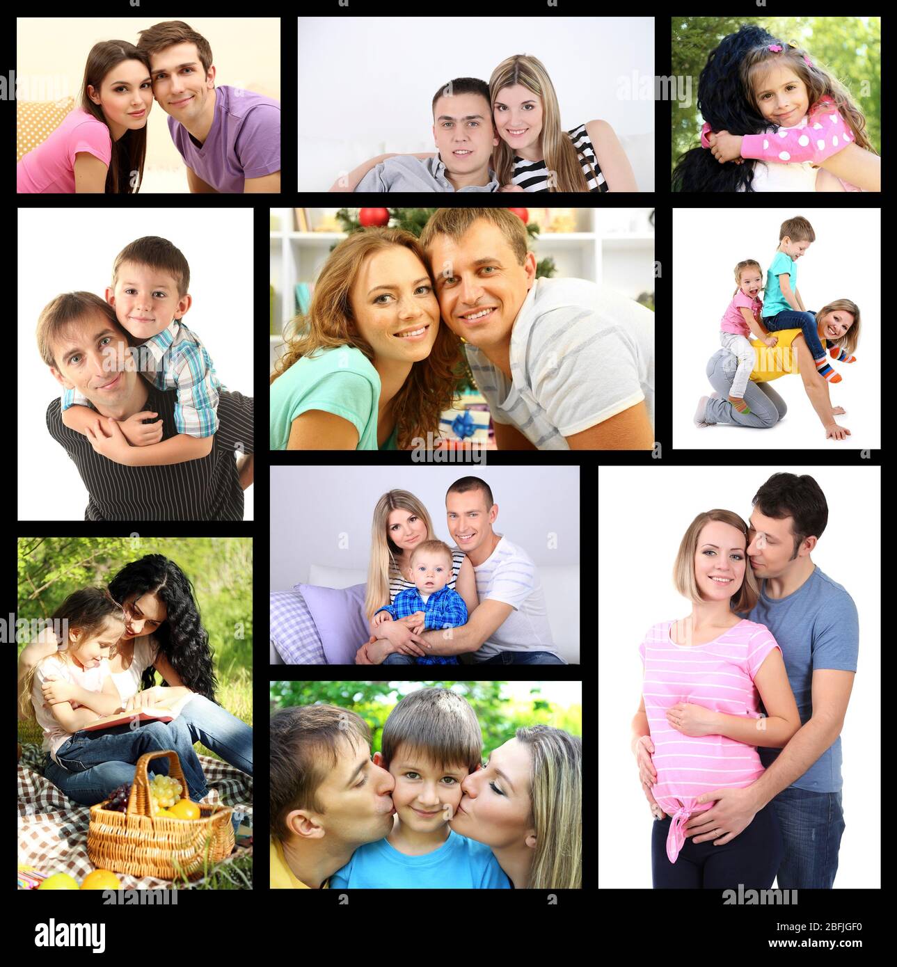 Happy family collage Stock Photo - Alamy