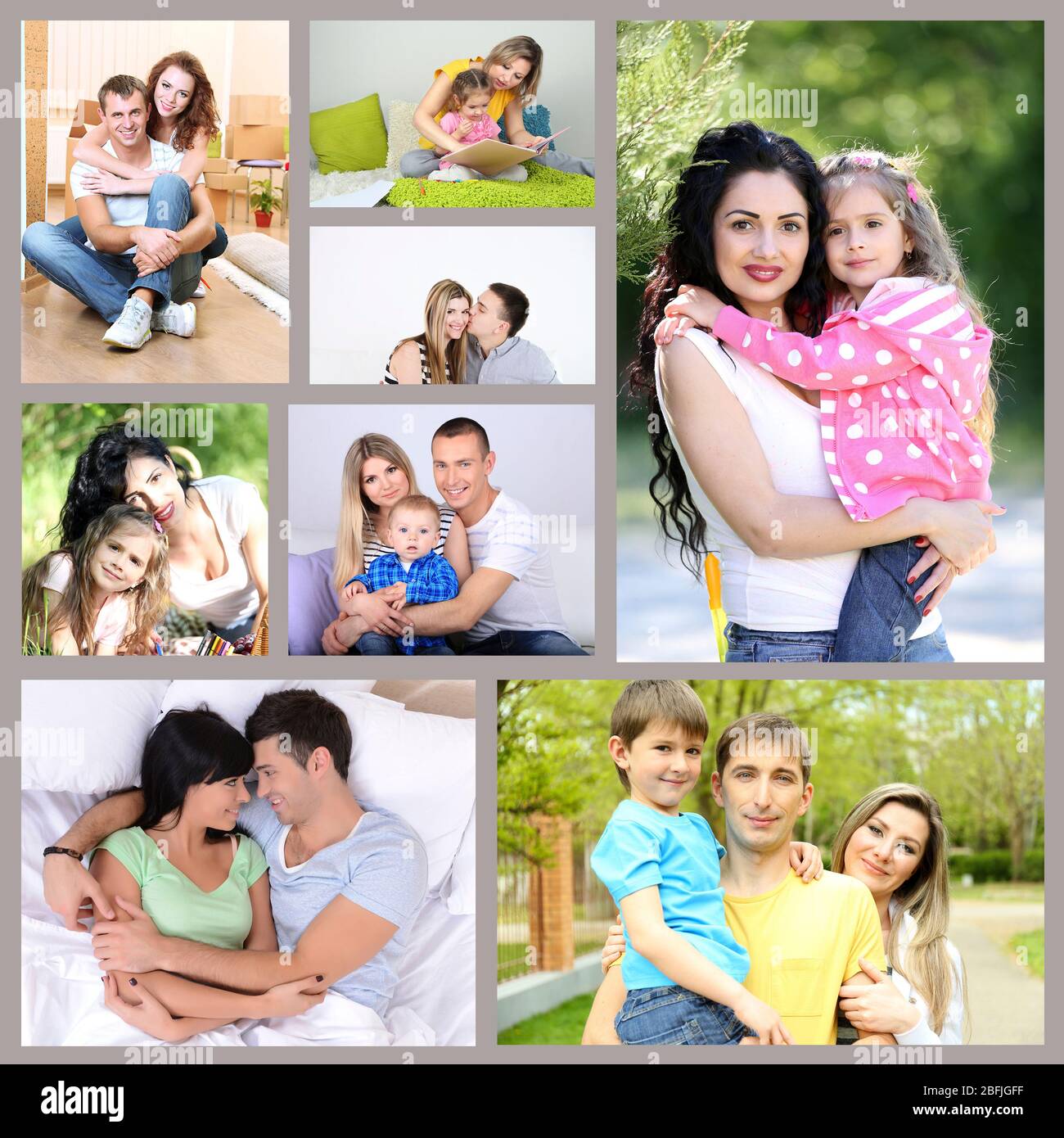 Happy family collage Stock Photo - Alamy