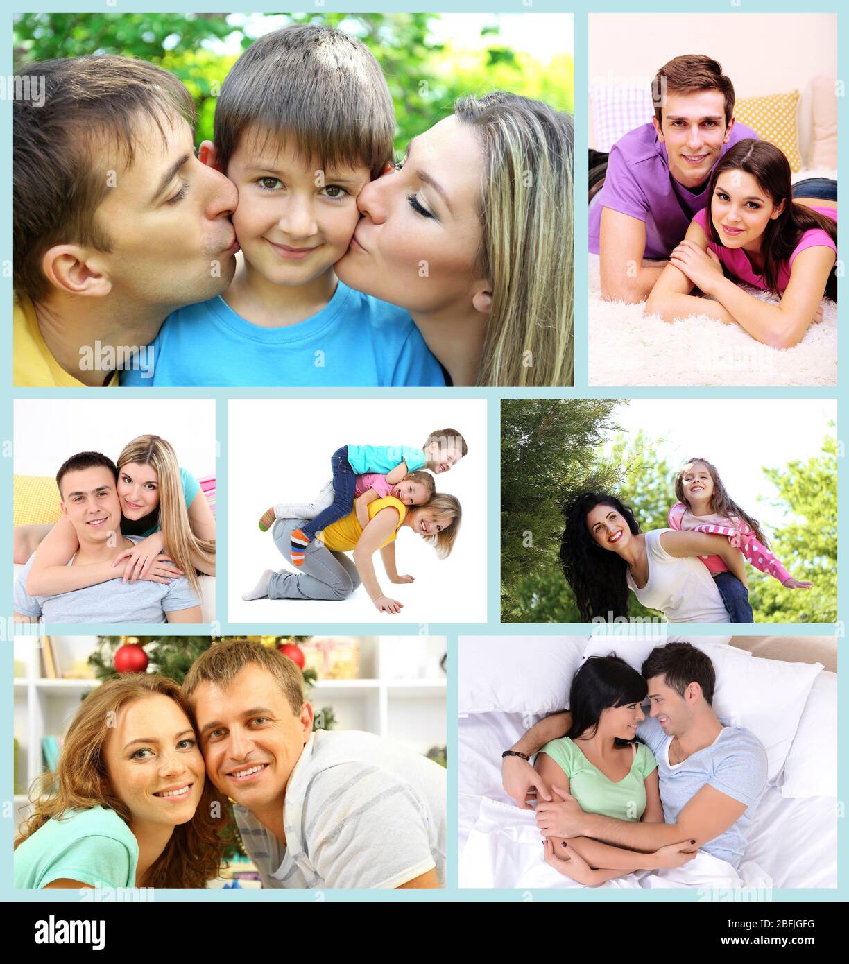 Happy family collage Stock Photo - Alamy