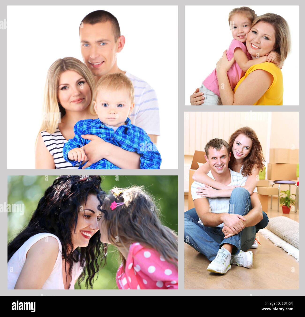 Happy family collage Stock Photo - Alamy