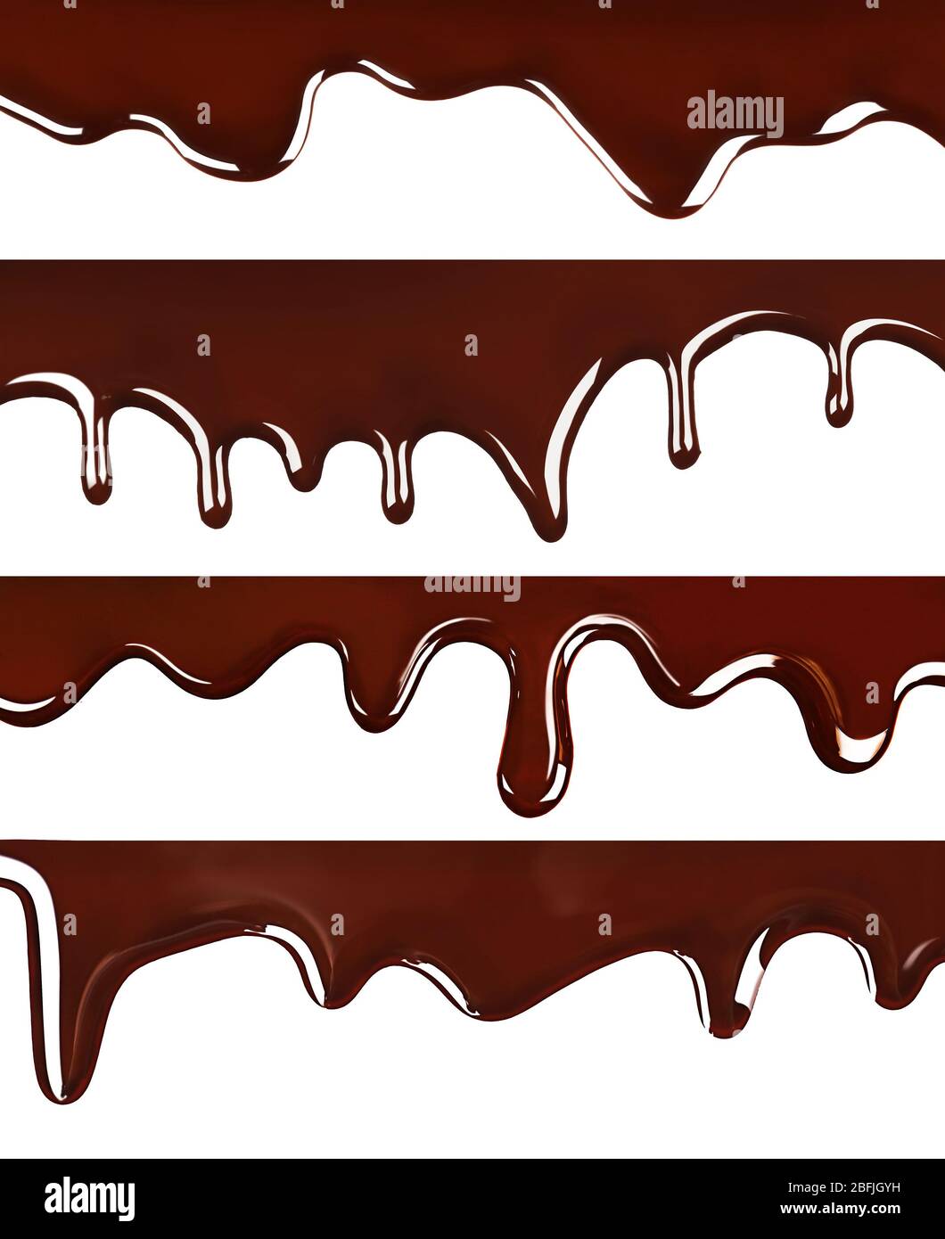 Dripping melted chocolate, isolated on white Stock Photo - Alamy