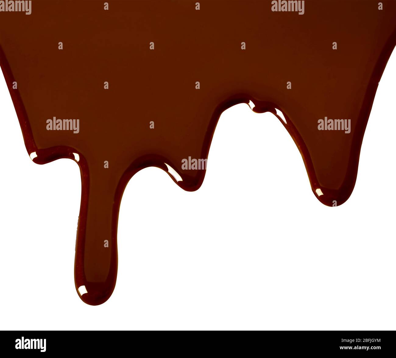 Dripping melted chocolate, isolated on white Stock Photo - Alamy