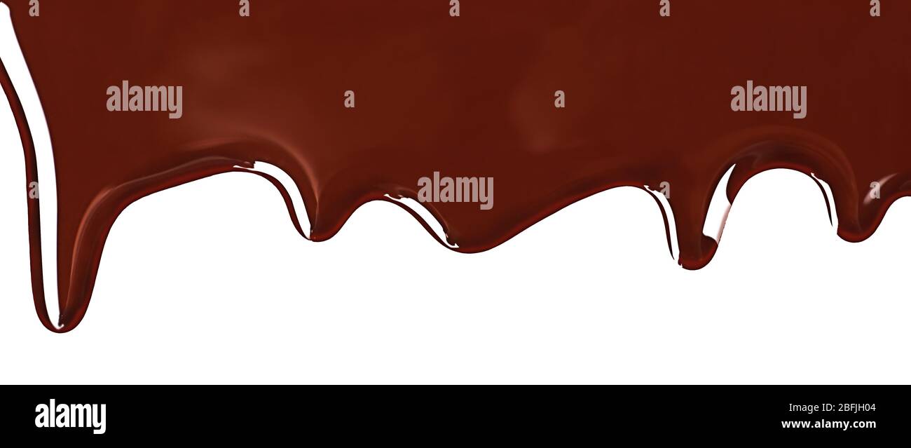 Dripping melted chocolate, isolated on white Stock Photo - Alamy