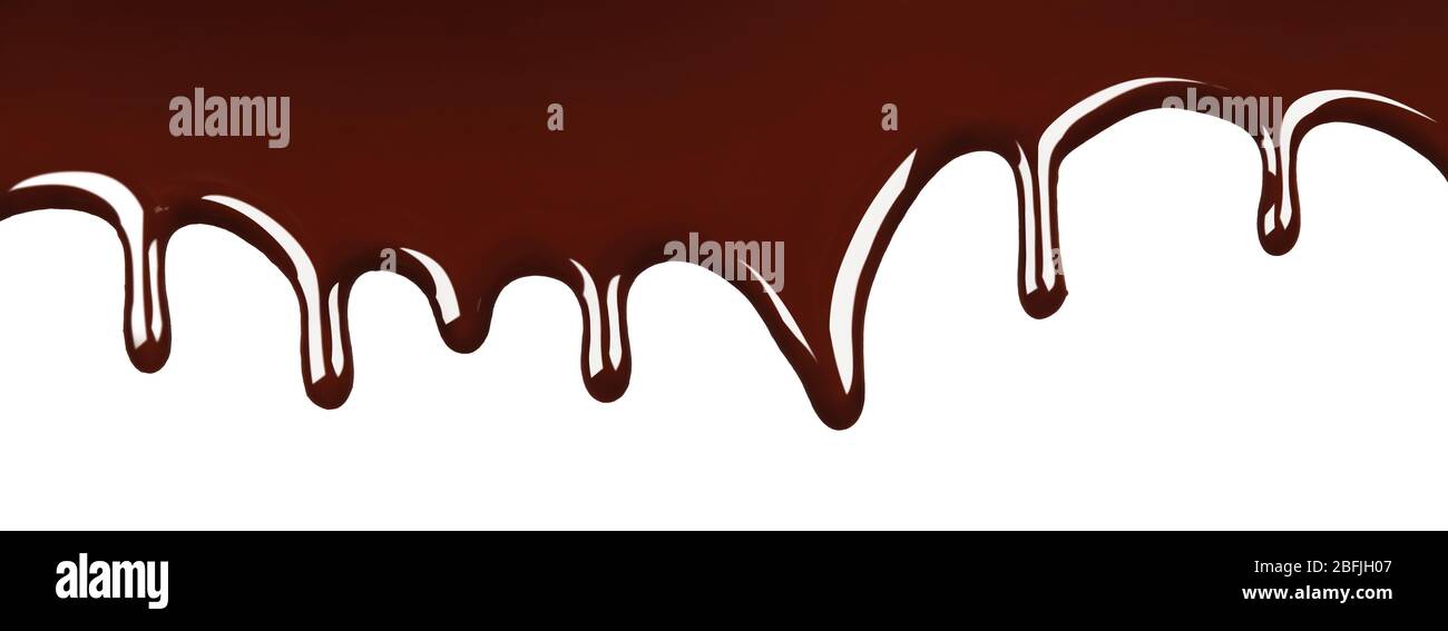 Dripping melted chocolate, isolated on white Stock Photo - Alamy