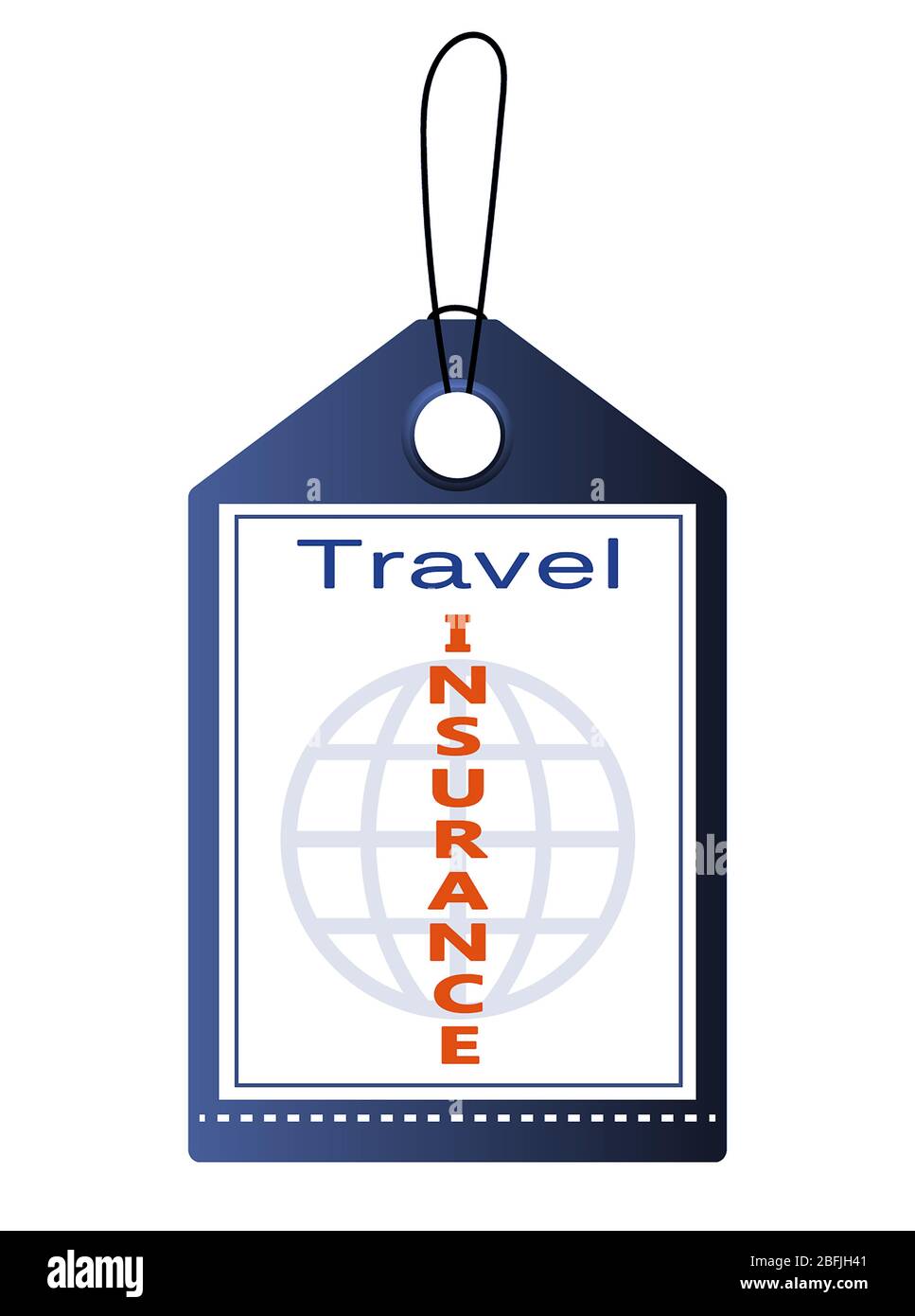 Travel insurance tag isolated on white Stock Photo - Alamy