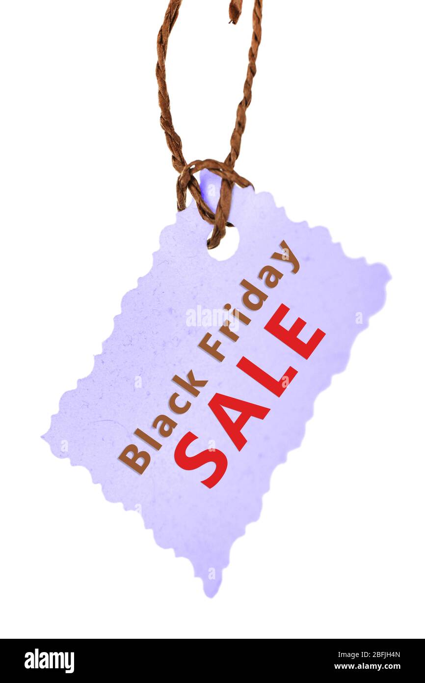 Sale tag isolated on white Stock Photo - Alamy