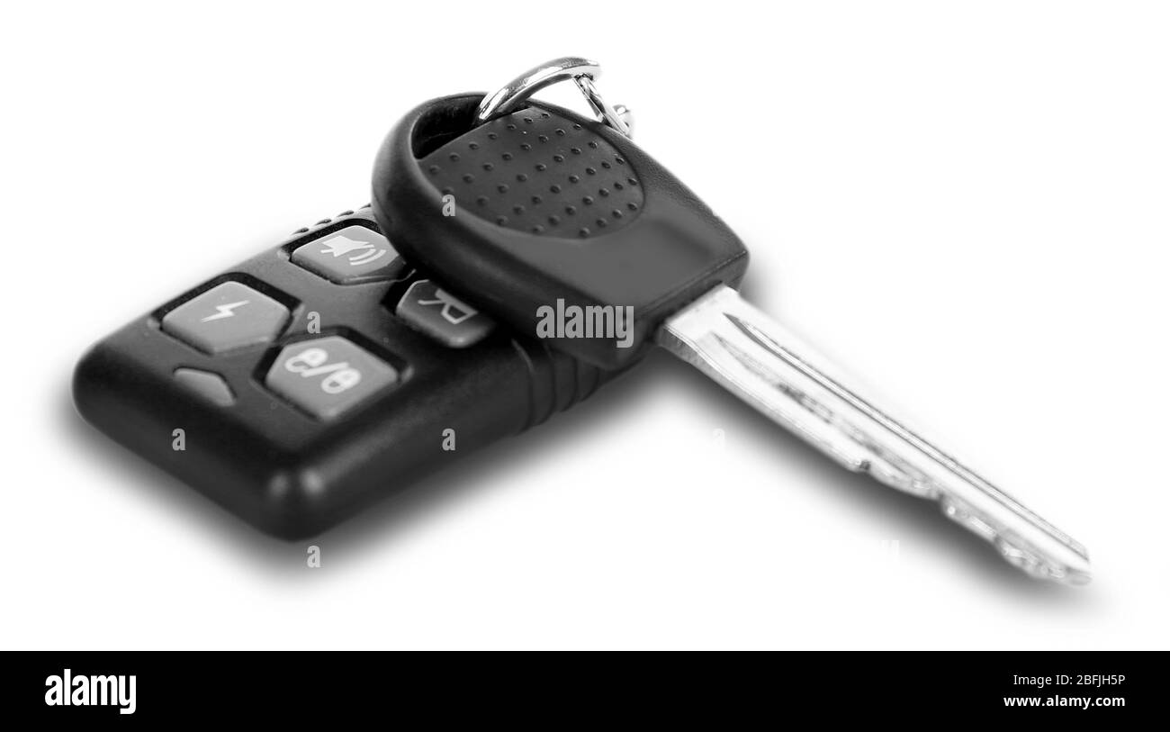 Car key with remote control isolated on white Stock Photo - Alamy