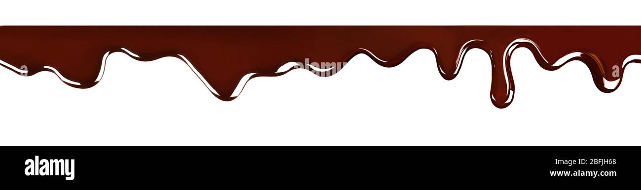 Dripping melted chocolate, isolated on white Stock Photo - Alamy
