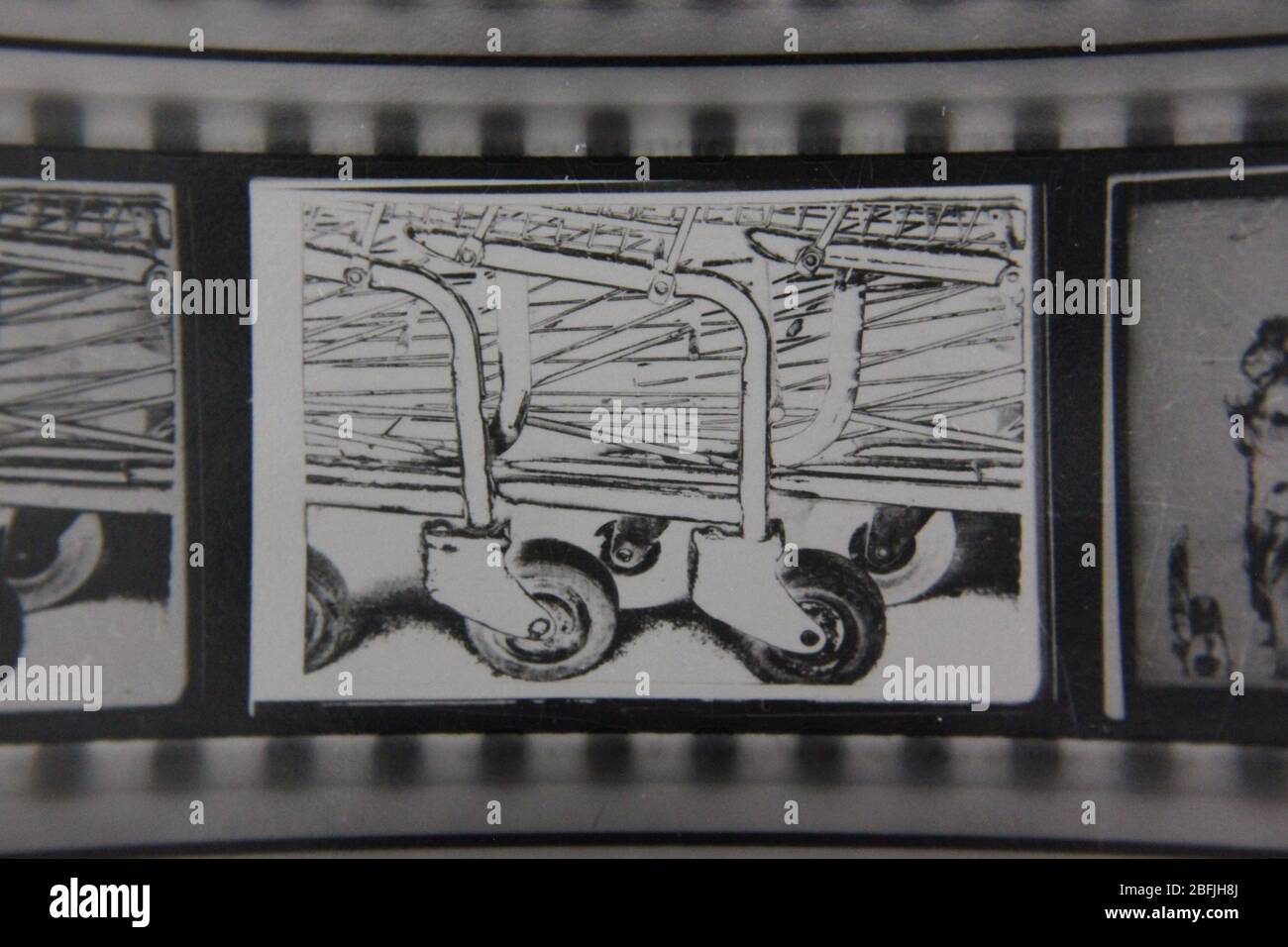 Fine 70s vintage extreme high contrast contact print photography of a ...