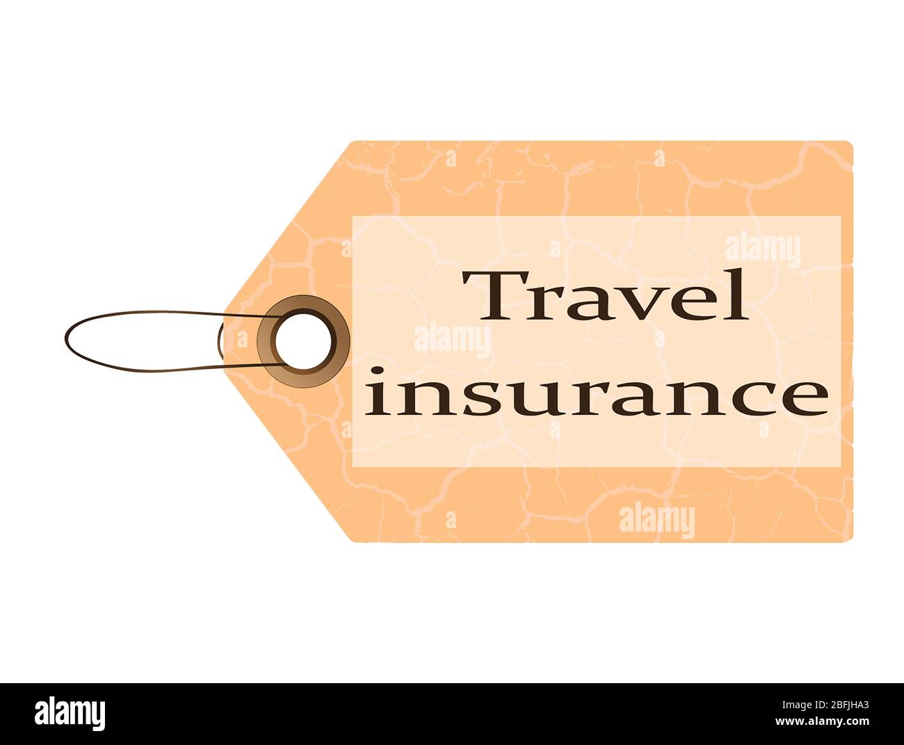 Travel insurance tag isolated on white Stock Photo - Alamy