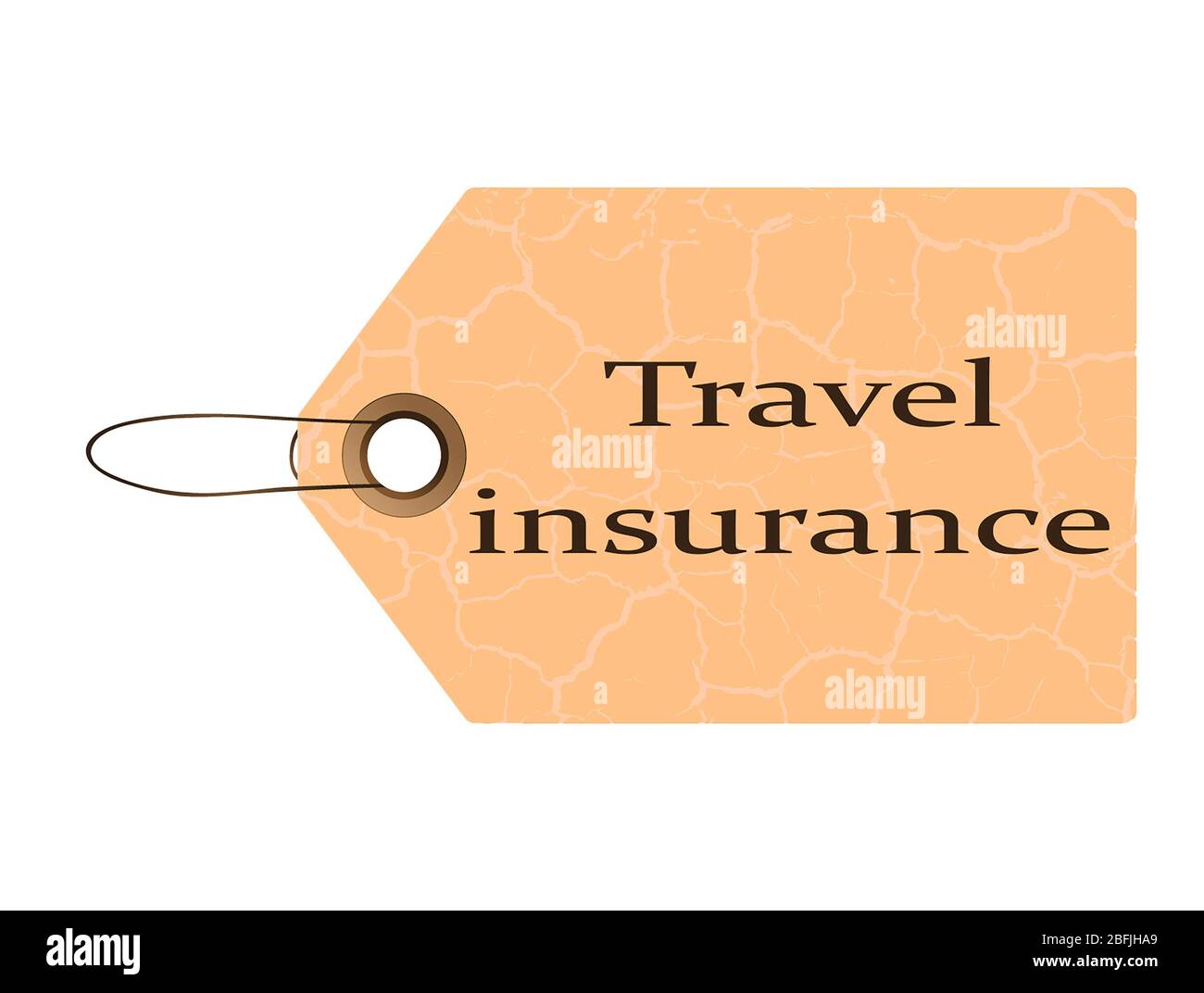 Travel insurance tag isolated on white Stock Photo - Alamy