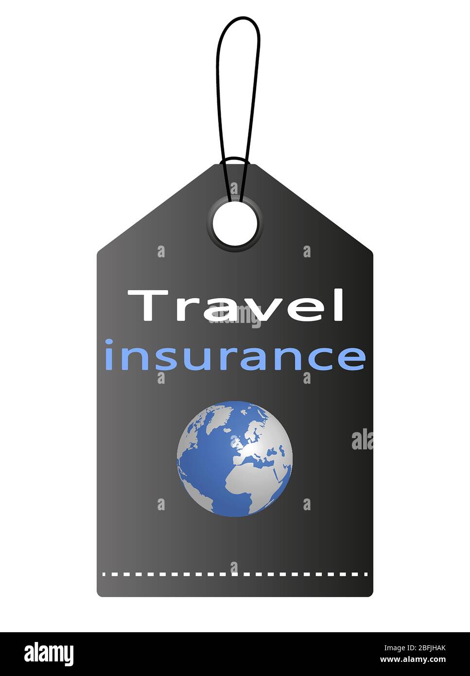 Travel insurance tag isolated on white Stock Photo - Alamy