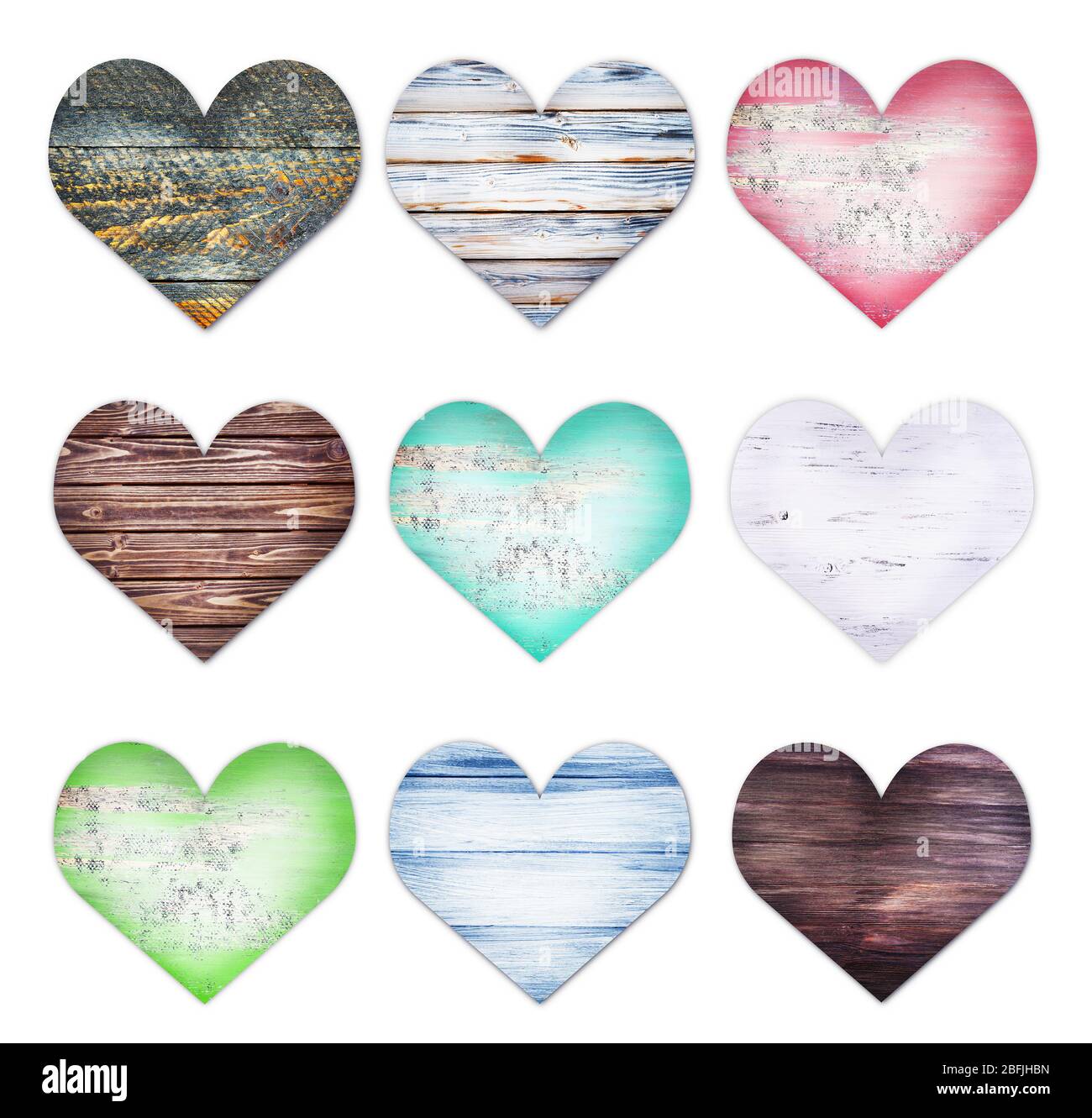 Different hearts isolated on white Stock Photo - Alamy