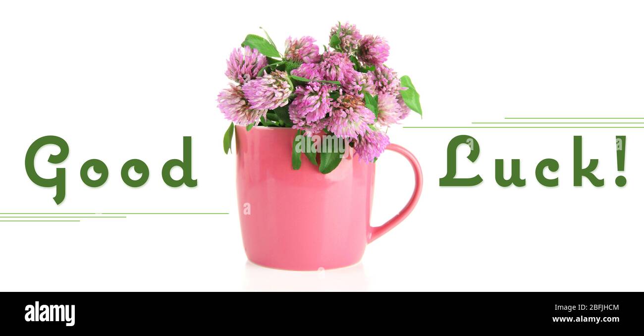 Good luck card with flowers Cut Out Stock Images & Pictures - Alamy