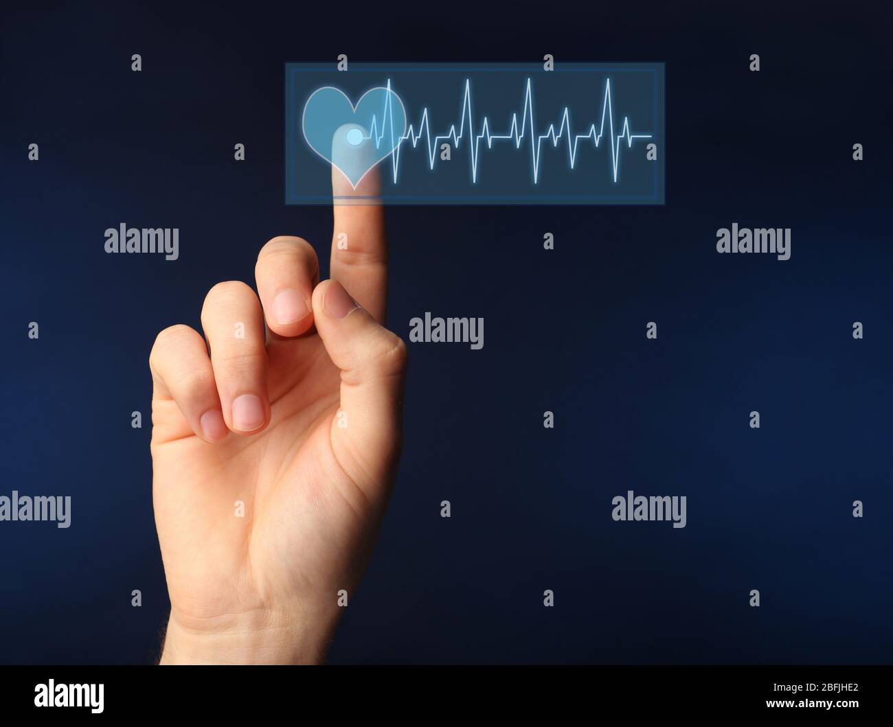 Monitor with heartbeat signal cardiogram hi-res stock photography and ...
