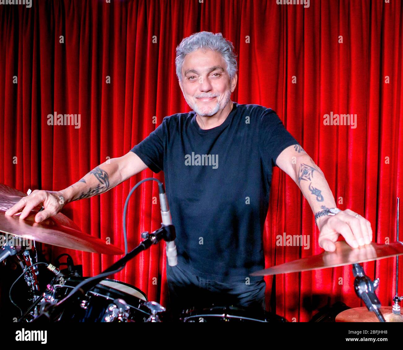 Drummer Steve Gadd warms up before a show with his band, the Steve Gadd ...