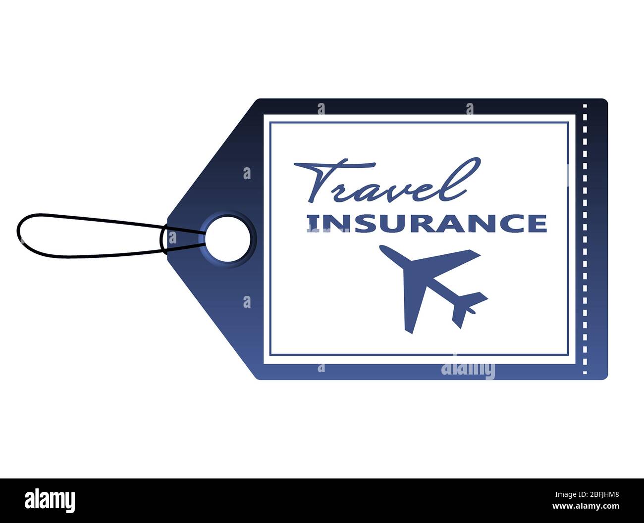 Travel insurance tag isolated on white Stock Photo - Alamy