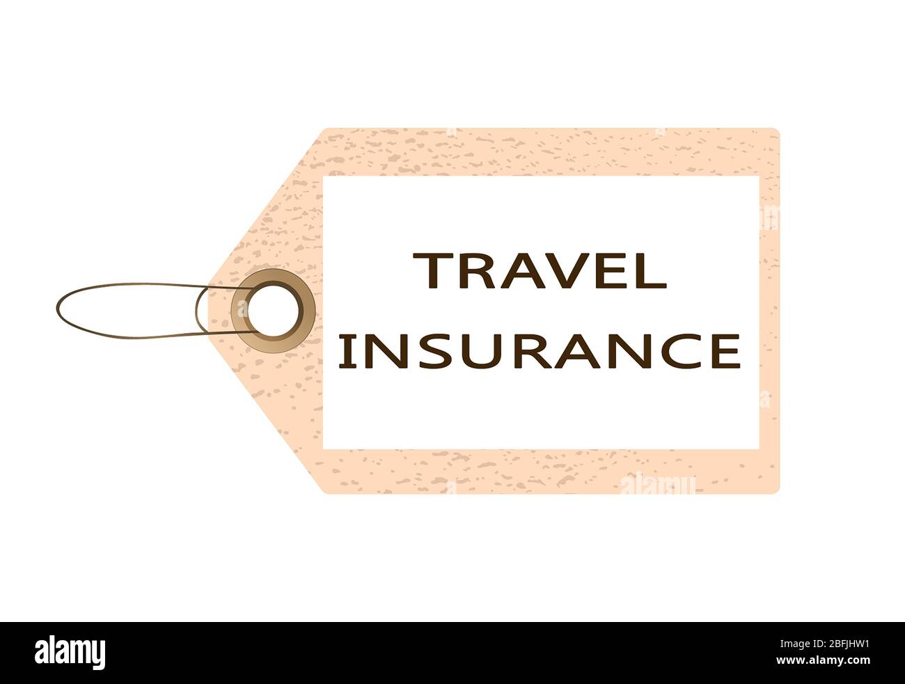 Travel insurance tag isolated on white Stock Photo - Alamy