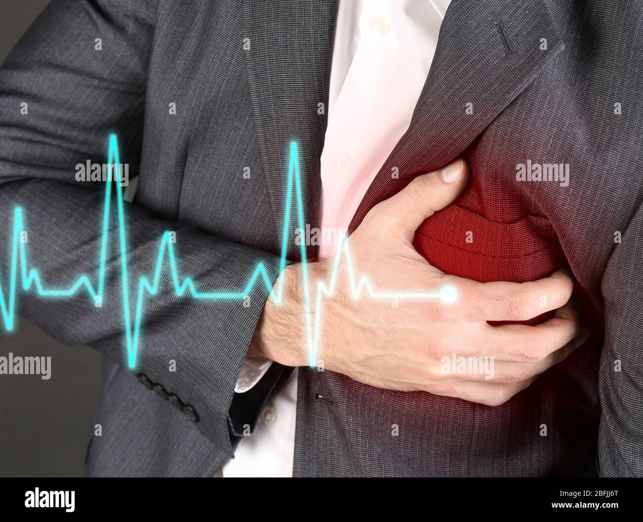 Man having chest pain - heart attack Stock Photo - Alamy