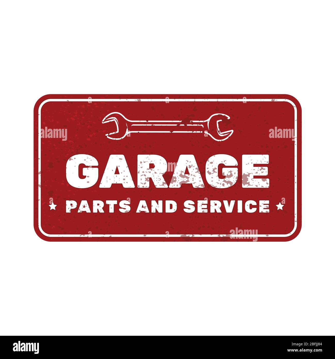 Garage vintage rusty metal sign, car repair service plate, garage door ...
