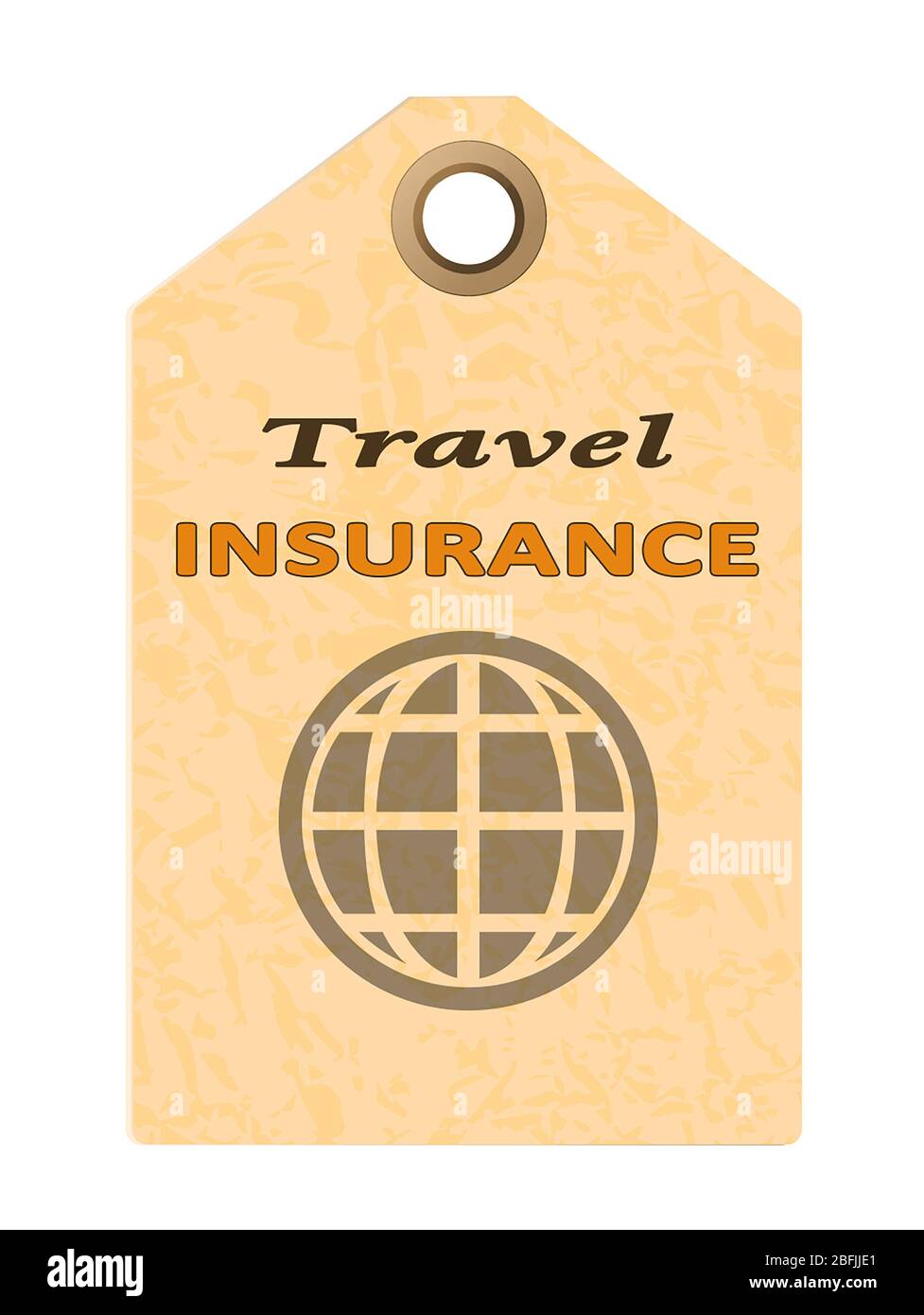 Travel insurance tag isolated on white Stock Photo - Alamy