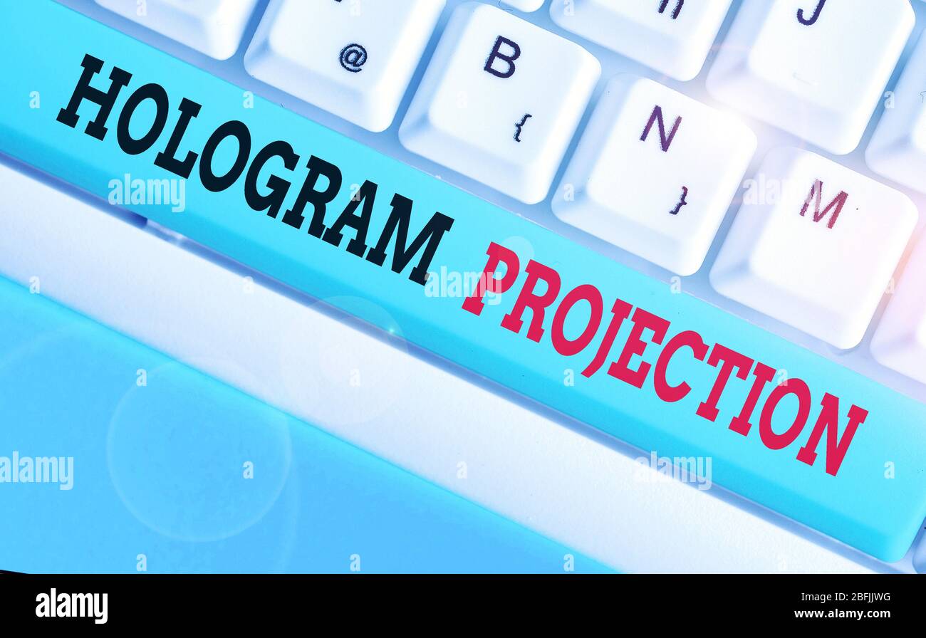 Handwriting text writing Hologram Projection. Conceptual photo ...