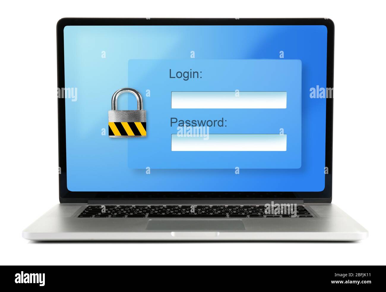 Lock on laptop monitor Cut Out Stock Images & Pictures - Alamy