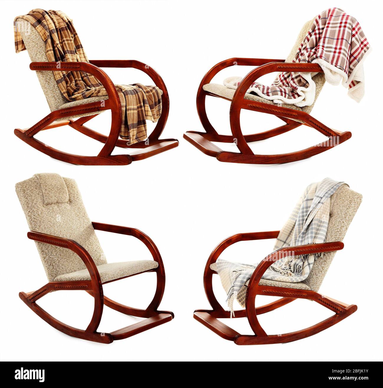 Collage of rocking-chair isolated on white Stock Photo - Alamy