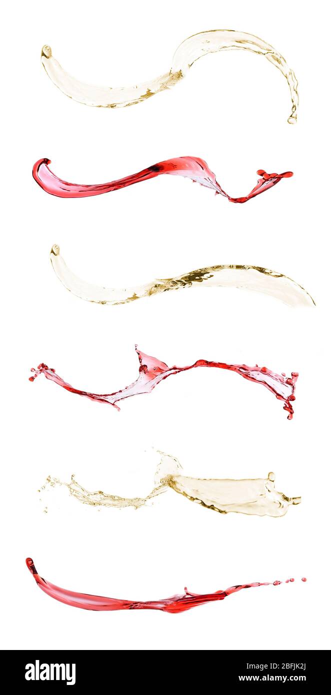 Wine splashes isolated on white Stock Photo - Alamy