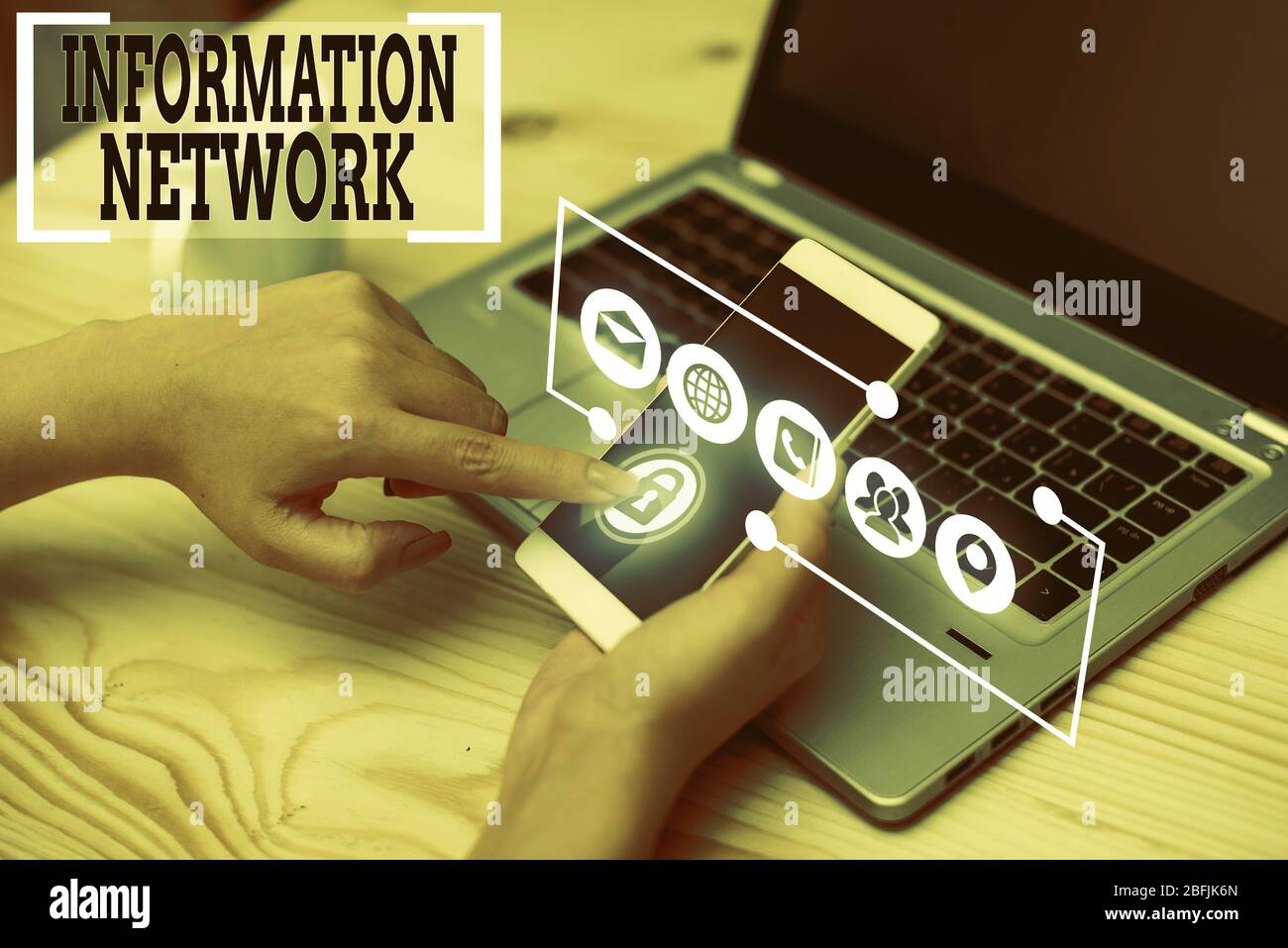 Conceptual hand writing showing Information Network. Concept meaning ...
