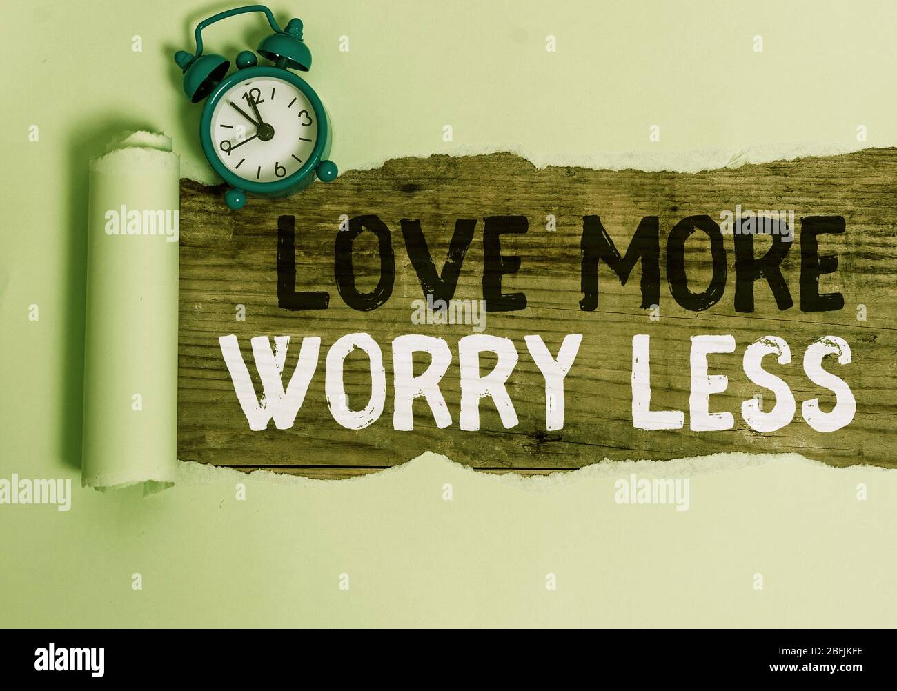 Conceptual hand writing showing Love More Worry Less. Concept meaning ...