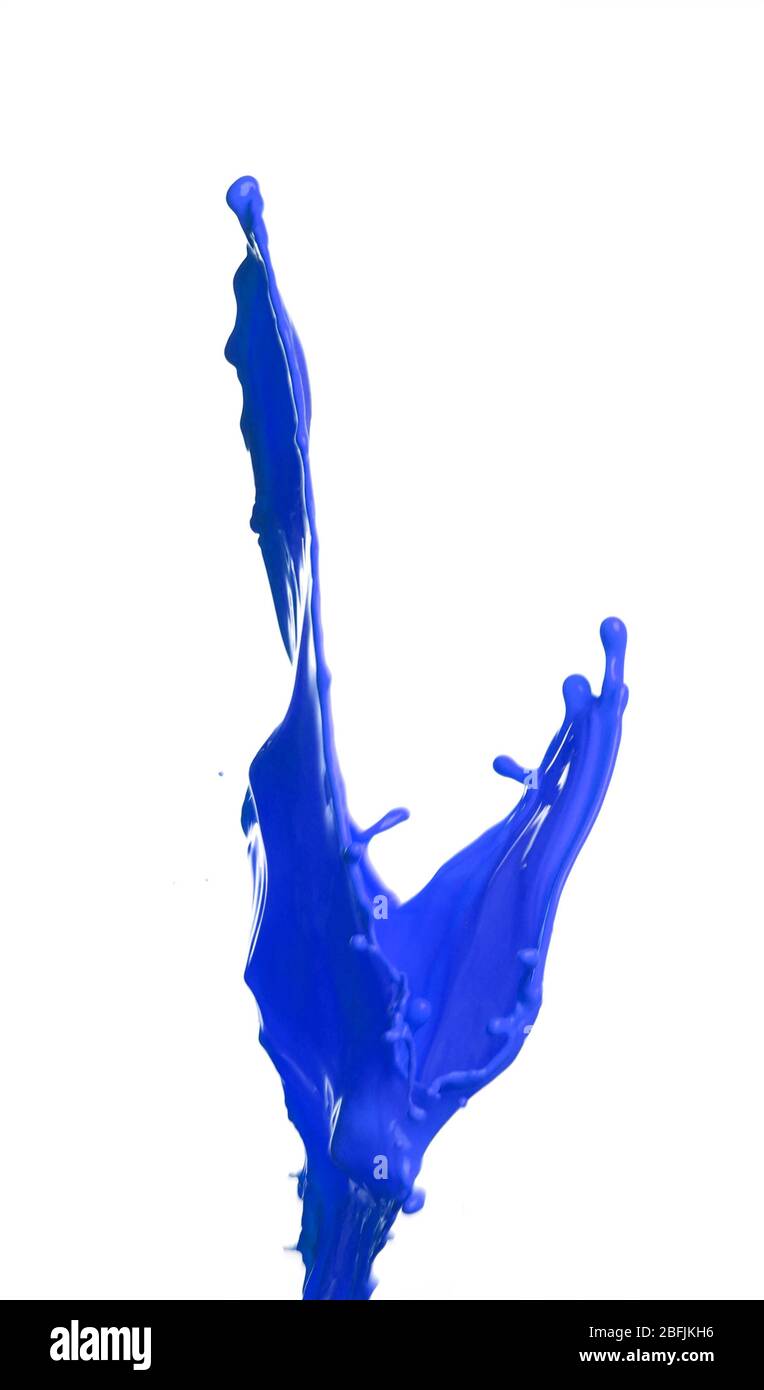 Paint splashing isolated on white Stock Photo - Alamy