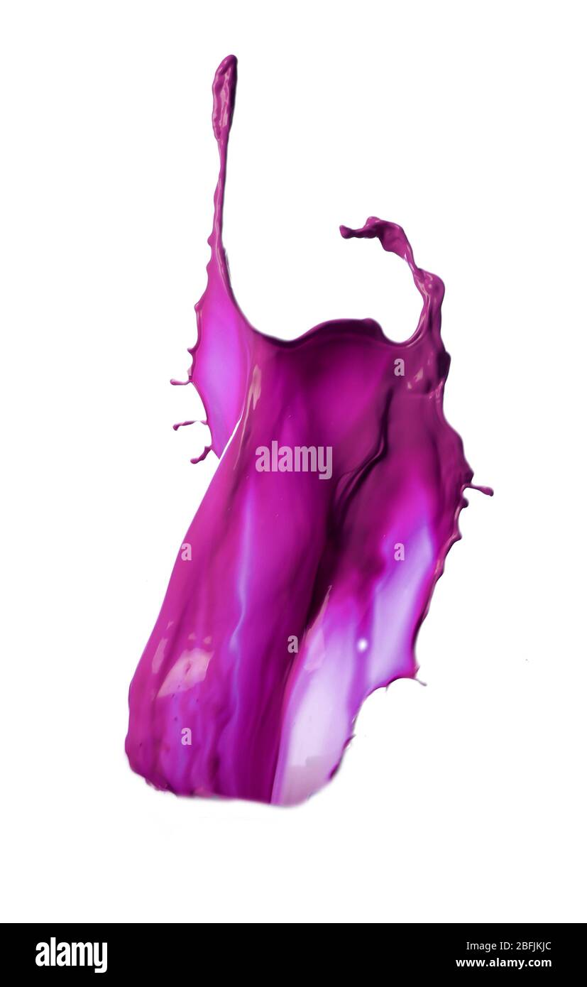 Paint splashing isolated on white Stock Photo - Alamy