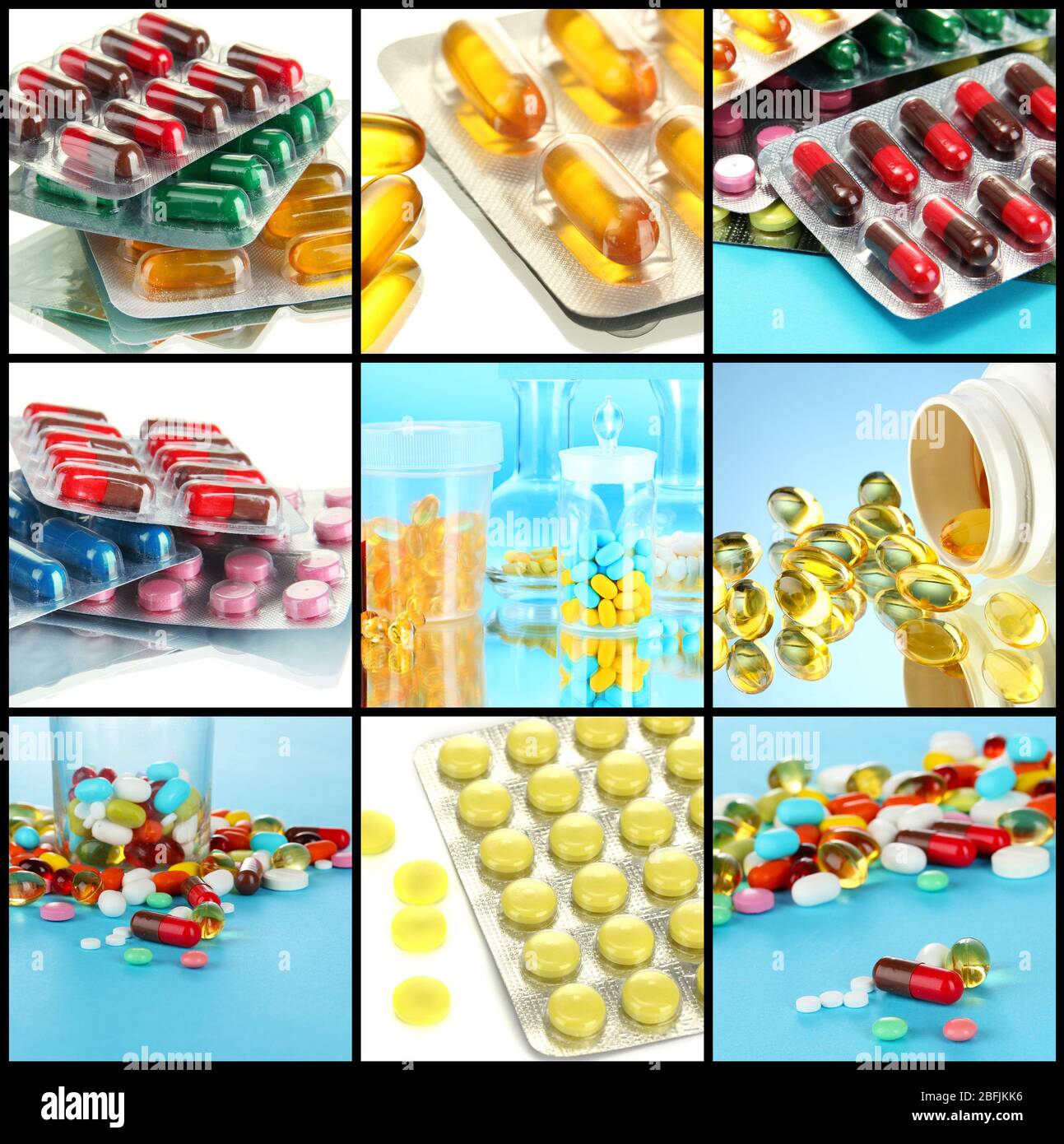 Collage of pills Stock Photo - Alamy