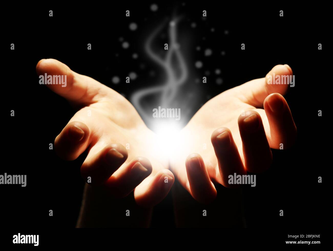 Hands outstretched in prayer hi-res stock photography and images - Alamy